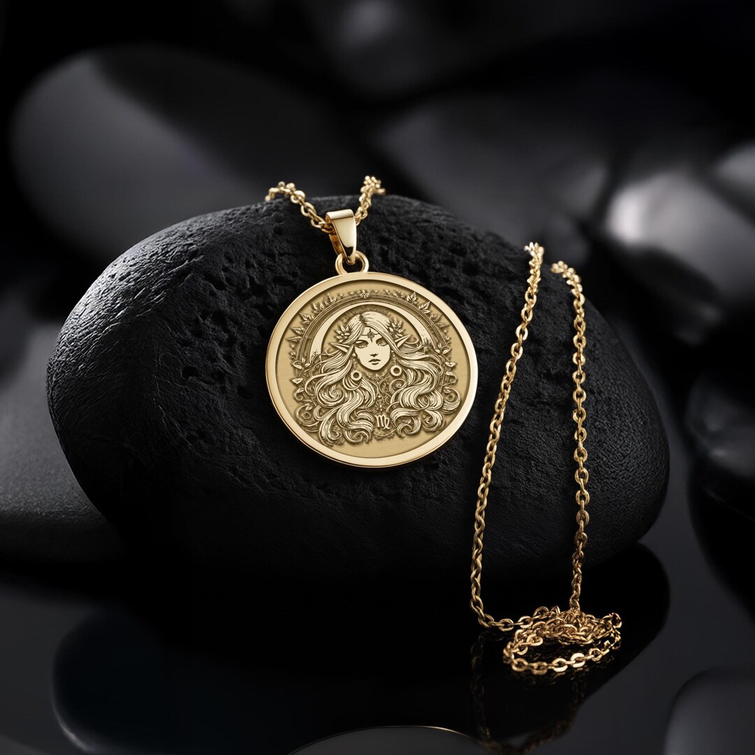 14K Gold Virgo Necklace: Sterling Silver Astrology Pendant ,zodiac Gift ...