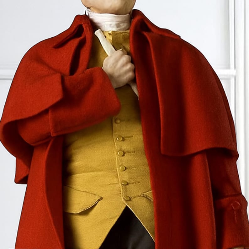 Garrick Cape Coat, Patrick Henry Colonial Overcoat, 18th Century ...