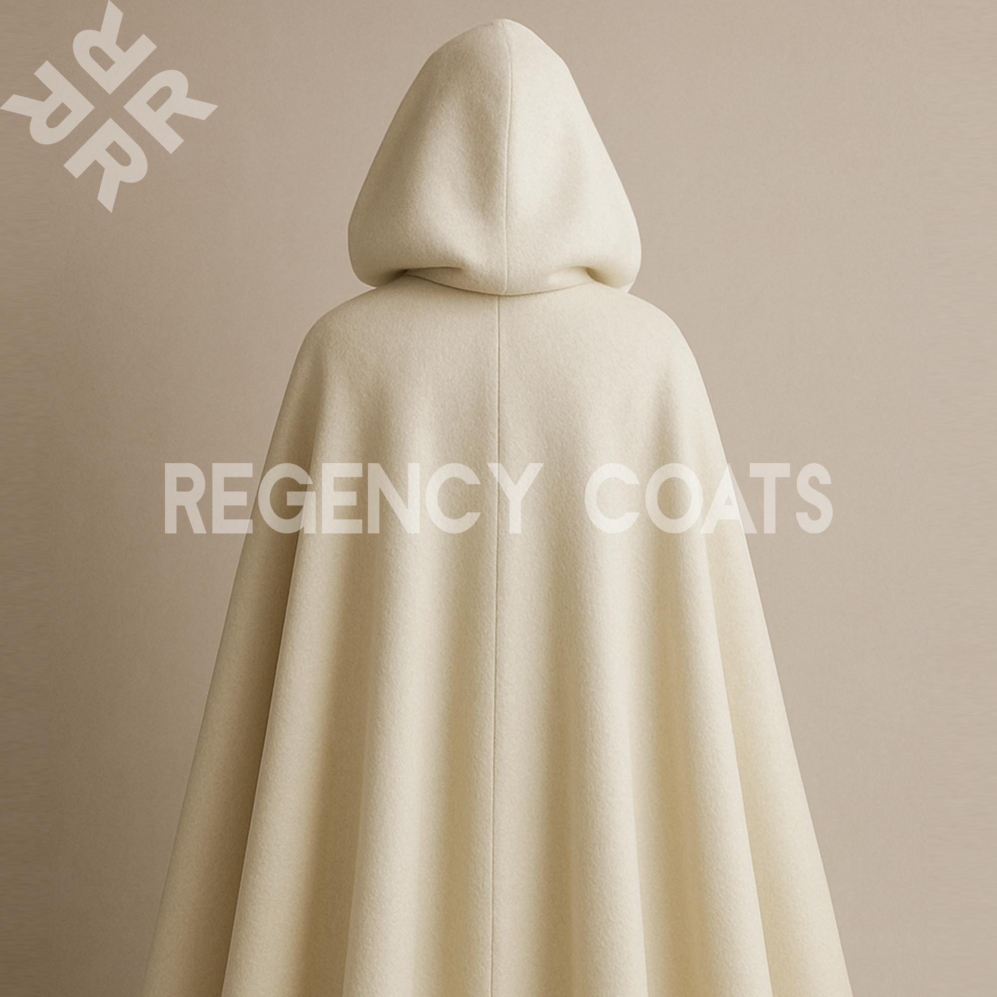 Off White Wool Full Circle Cloak, Full-length Medieval Cloak, Warm ...
