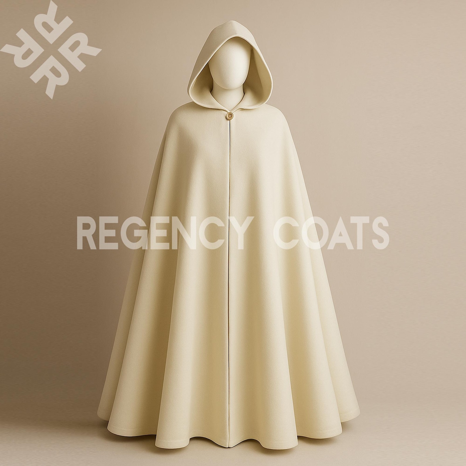 Off White Wool Full Circle Cloak, Full-length Medieval Cloak, Warm ...