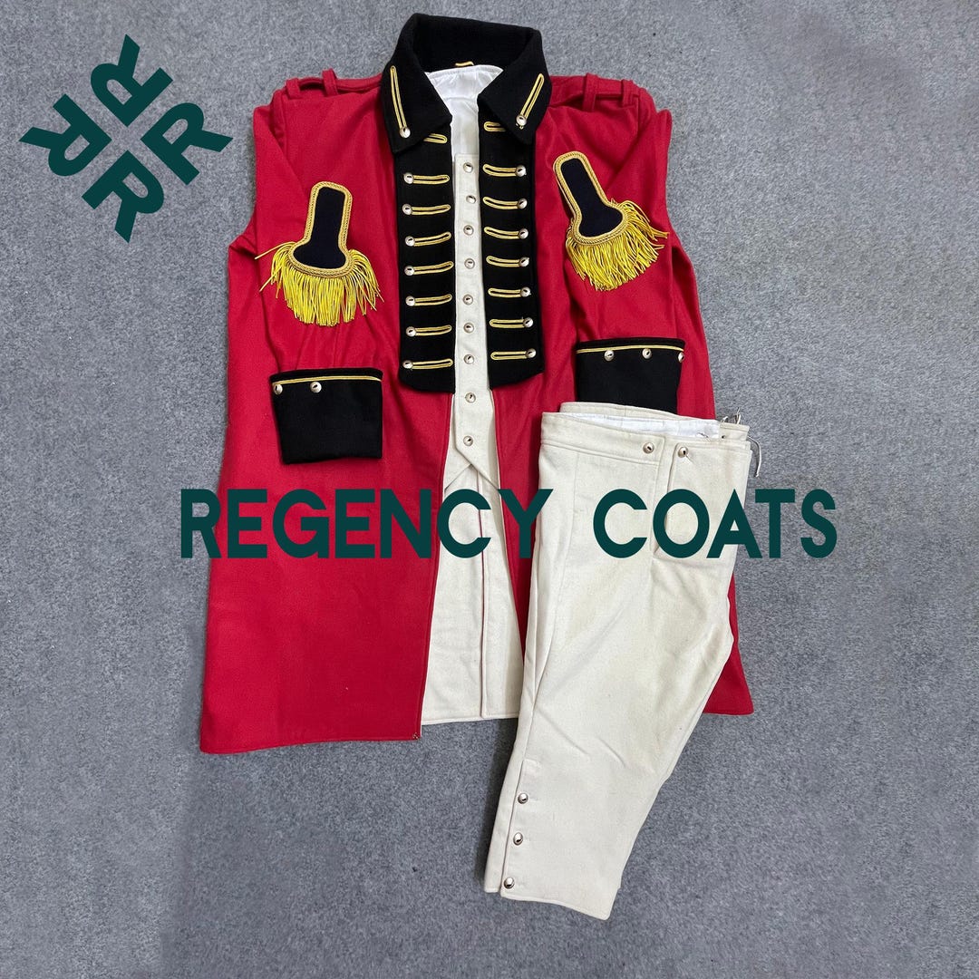 Red Wool British Army Lieutenant Uniform: 18th Century Historical ...