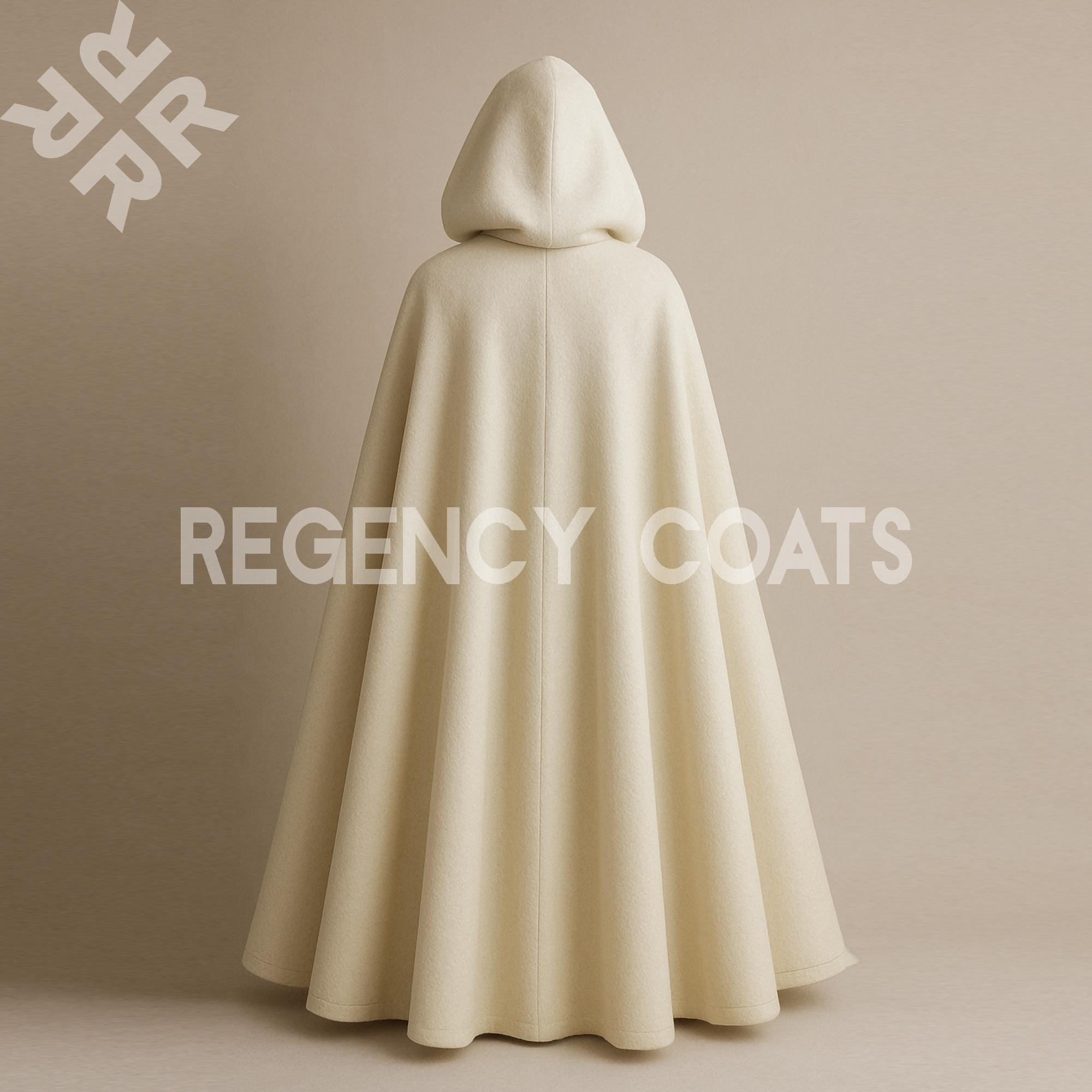 Off White Wool Full Circle Cloak, Full-length Medieval Cloak, Warm ...