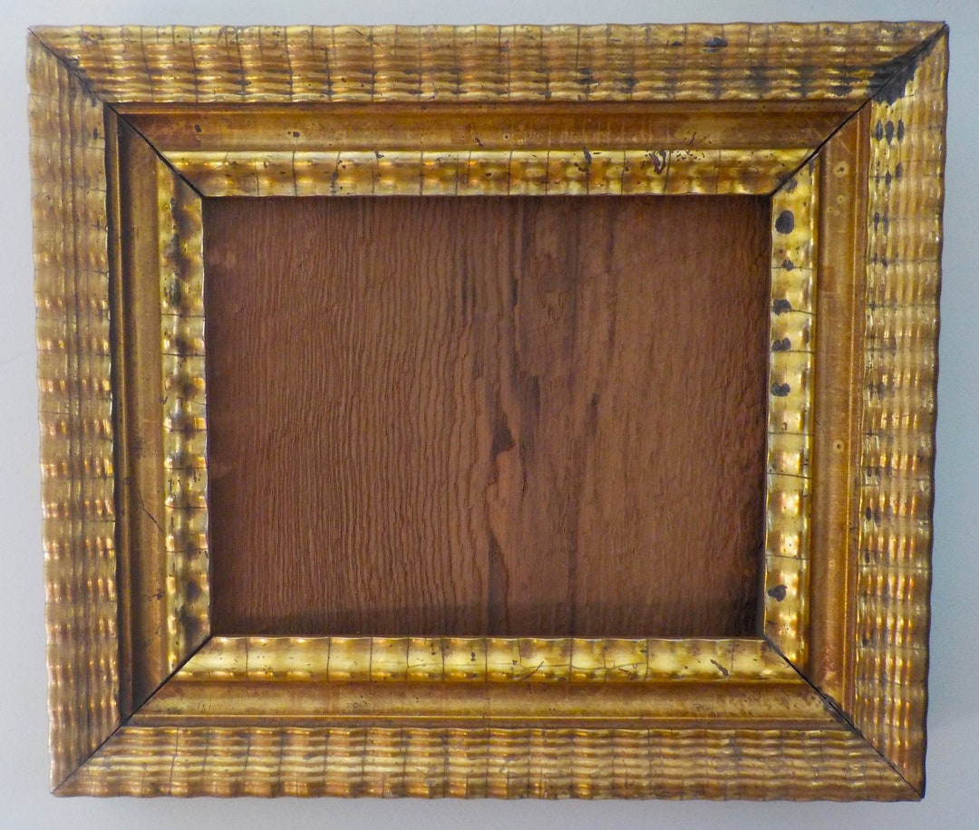 Antique DUTCH RIPPLE , Lemon GILT Gold , Rare Wood Picture Frame, 8 X 9 ...