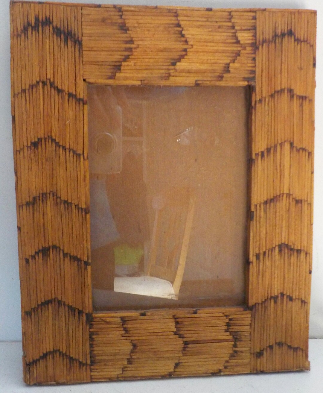 Vintage American FOLK MATCHSTICK Prison Art Wood Picture - Etsy