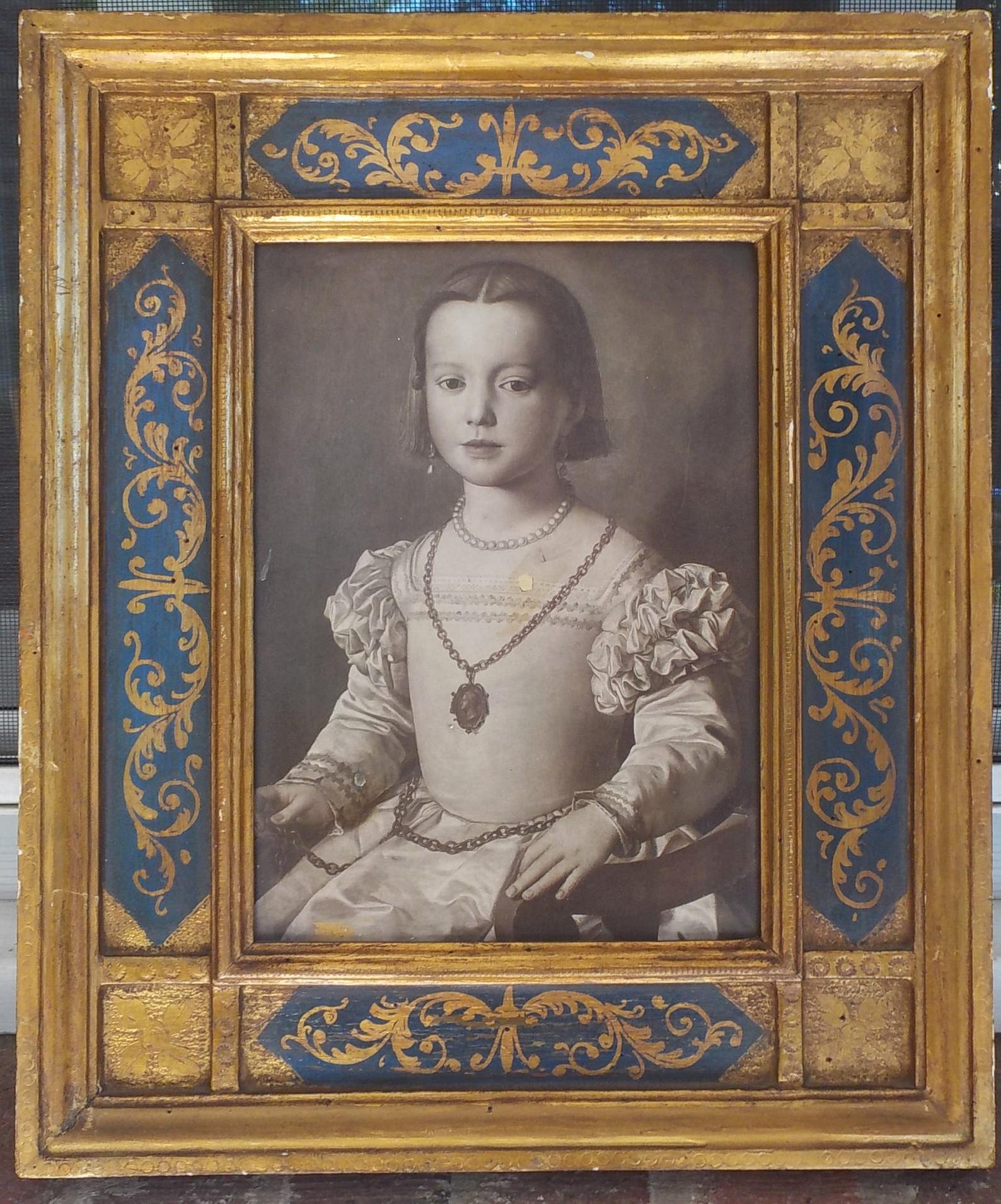 Vintage ITALIAN Florentine Frame, Renaissance,' Marie De Medici PRINT ...