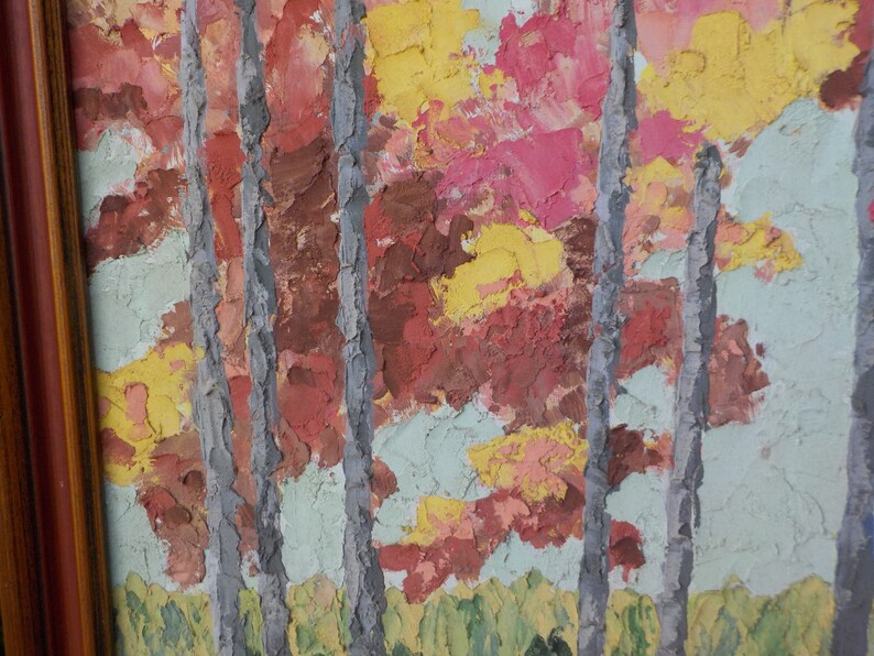 Vintage Midcentury Abstract Expressionist AUTUMN TREES - Etsy