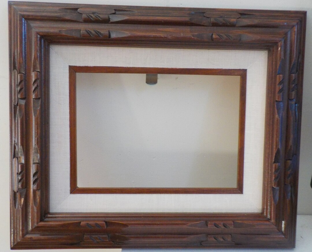 Vintage MEXICAN, Hand-carved Dark BROWN, Small Chunky Wood Frame, 5 X 7 ...