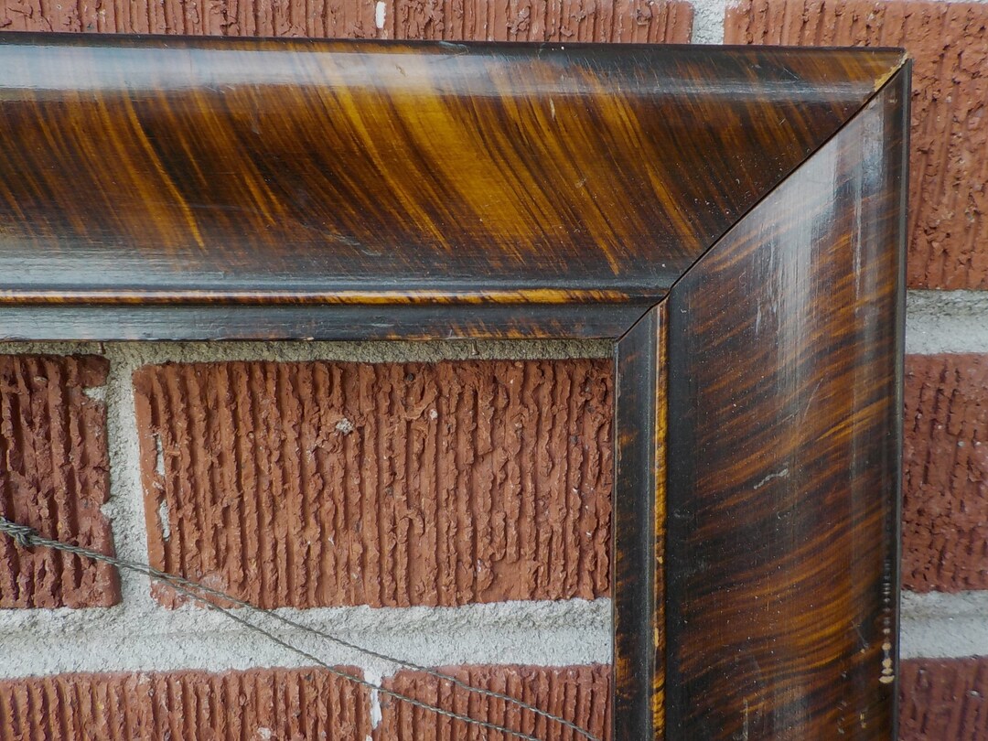 Antique VICTORIAN Faux Bois WOOD Grain Ogee Picture FRAME 11 5/8 X 15 1 ...