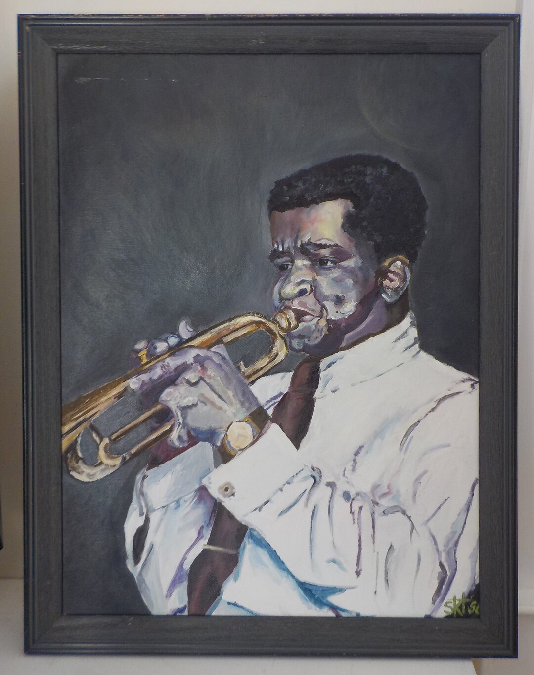 Vintage DIZZY GILLESPIE , Jazz TRUMPETER , Original Acrylic Painting ...