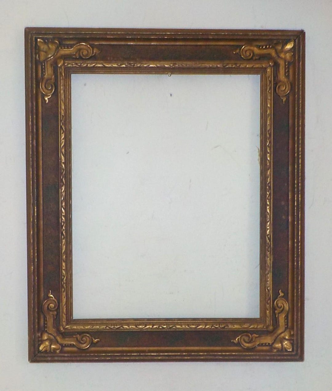Antique Arts & Crafts ART DECO, Dark Gold Bronze, Compo WOOD, Picture ...
