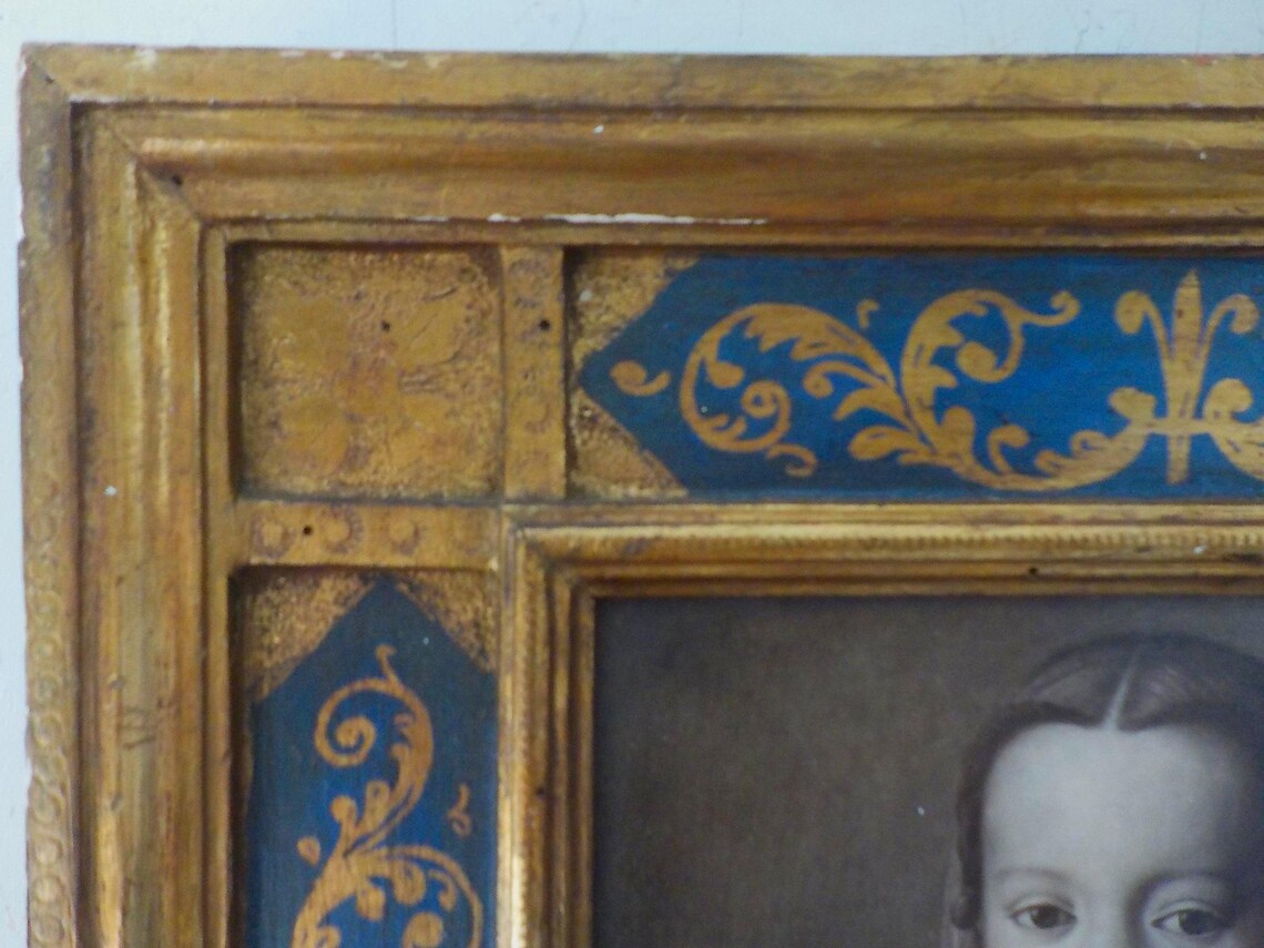 Vintage ITALIAN Florentine Frame, Renaissance,' Marie De Medici PRINT ...