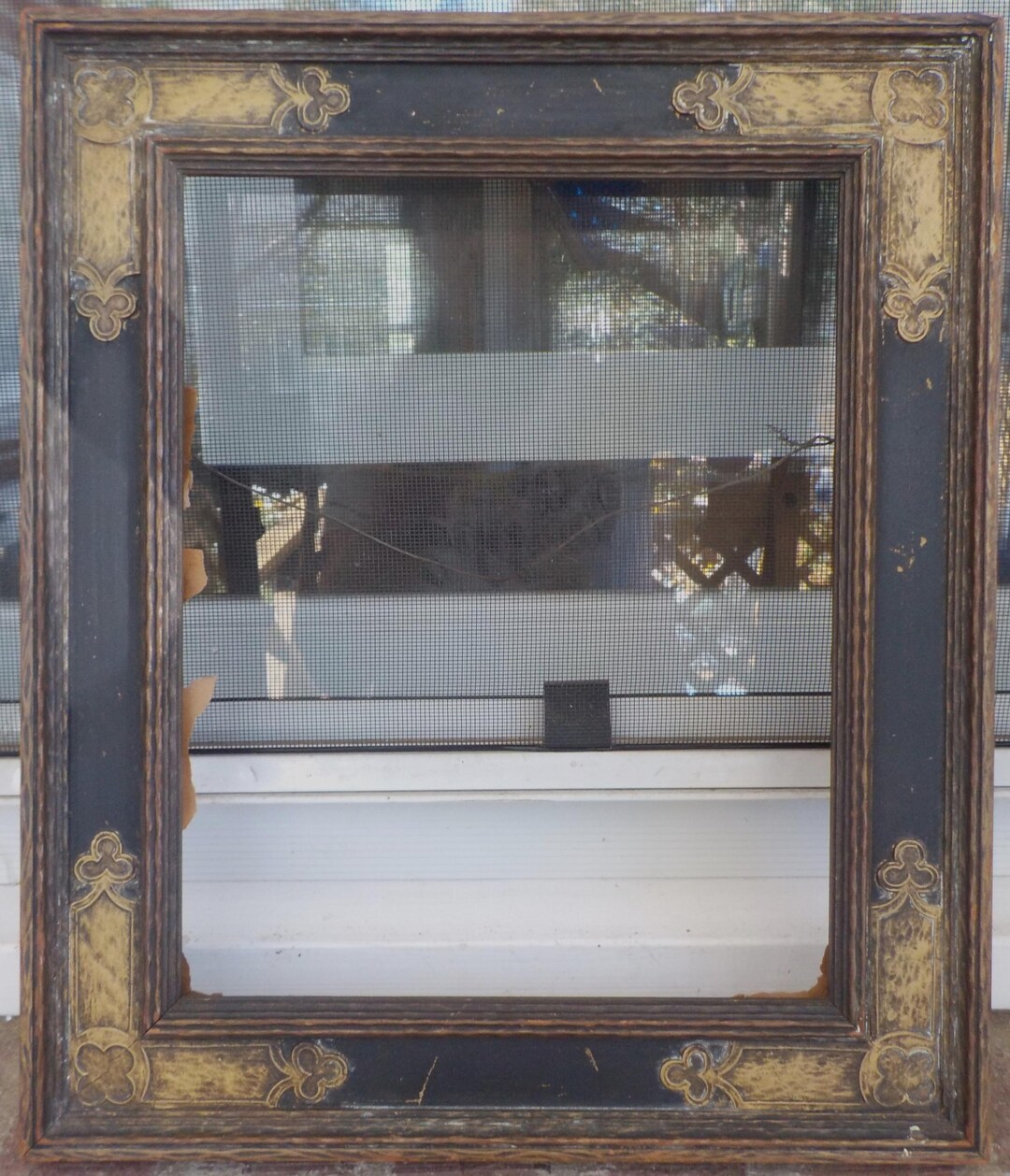 Antique Italian RENAISSANCE Style, BLACK Dark Gold Bronze Corners ...