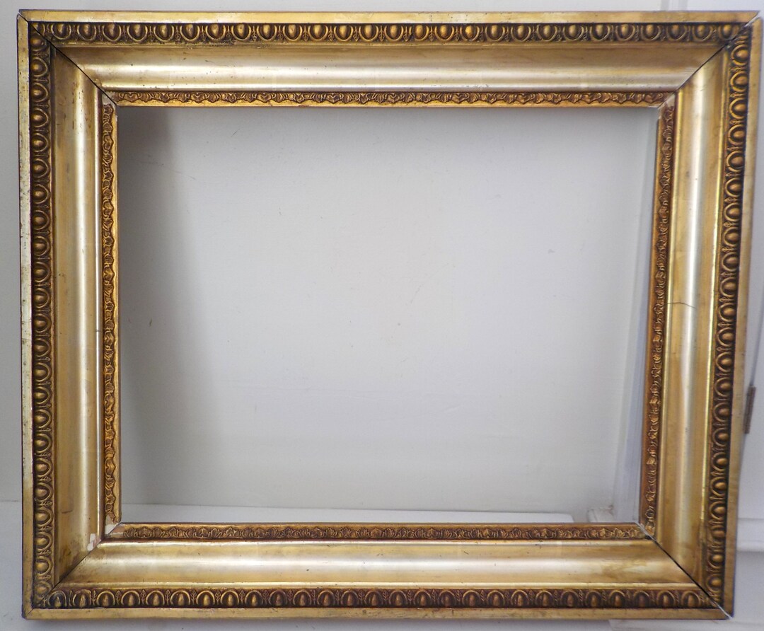 Antique Shabby ,VICTORIAN Luminous , GILT Lemon GOLD, Coved Large Wood ...