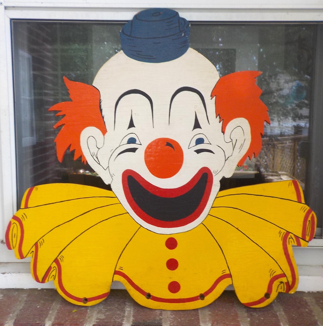 Vintage BOZO the CLOWN, CIRCUS Collectible, Old Coat Rack, Wood Wall ...