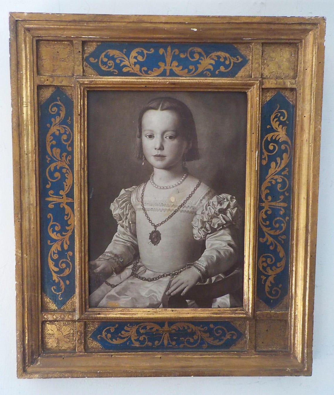 Vintage ITALIAN Florentine Frame, Renaissance,' Marie De Medici PRINT ...