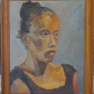 Vintage AFRICAN Black WOMAN, Impressionist Impasto Oil Portrait, Artist ...