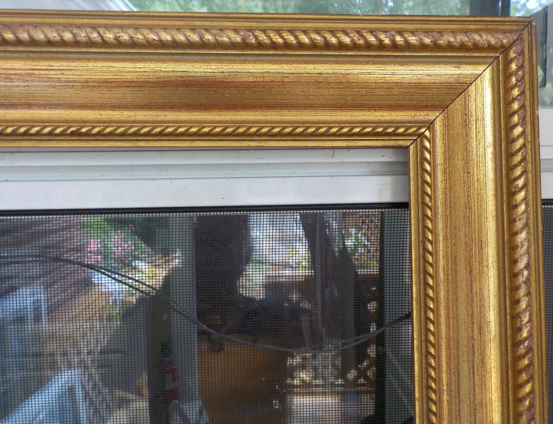 Vintage Midcentury SWEDISH Twisted Rope Gilt GOLD, Wood Picture FRAME ...