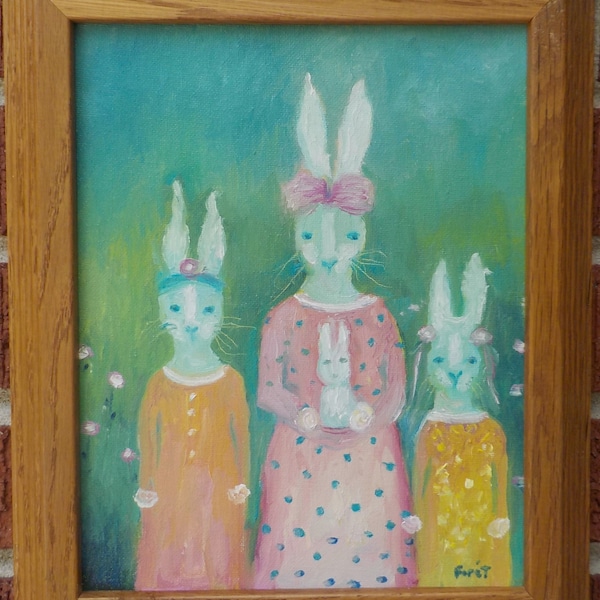Folk Art Rabbits - Etsy