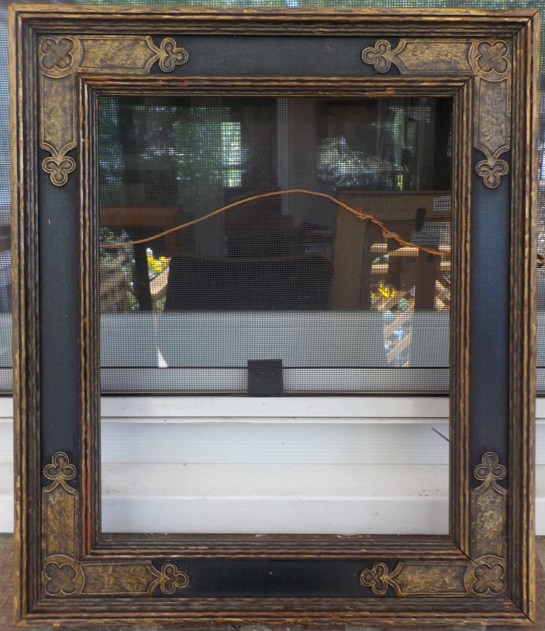 Antique Italian RENAISSANCE Style, BLACK Dark Gold Bronze Corners ...