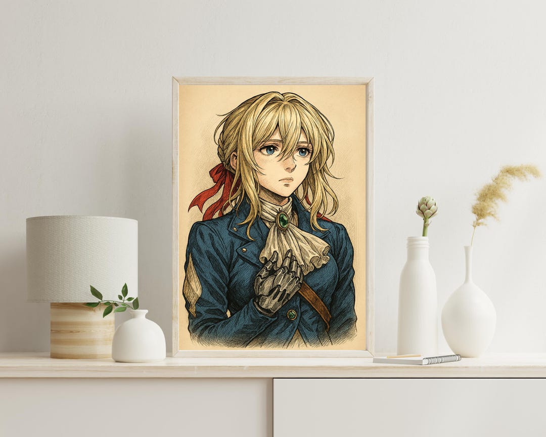 Violet Evergarden Anime Portrait | Elegant Wall Art | Printable 300 DPI ...