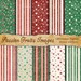 Shabby Chic Christmas Digital Papers- Block Printed Stripes and Stars ...