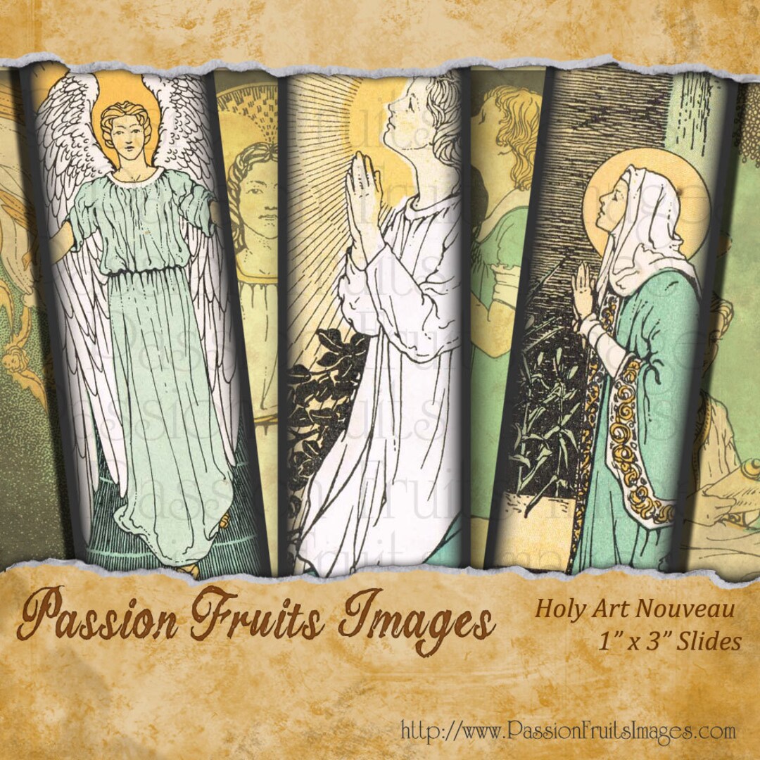 Vintage Holy Images Digital Collage Sheet- Bamboo Tiles - Etsy