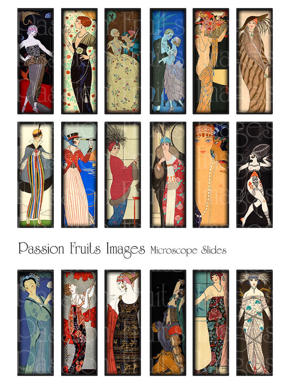 George Barbier Art Deco Women's Fashion Illustrations 1x3 Digital ...