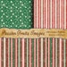 Shabby Chic Christmas Digital Papers Block Printed Stripes and Stars ...