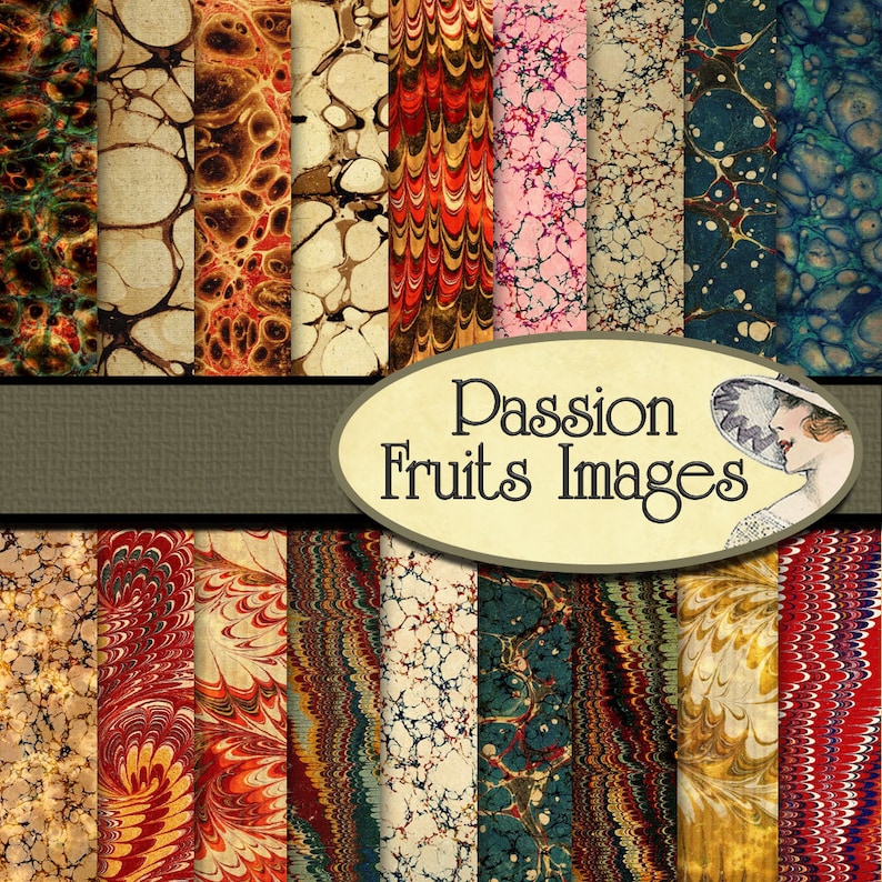 French Marbled Digital Paper Pack 30 Sheetsinstant Download - Etsy
