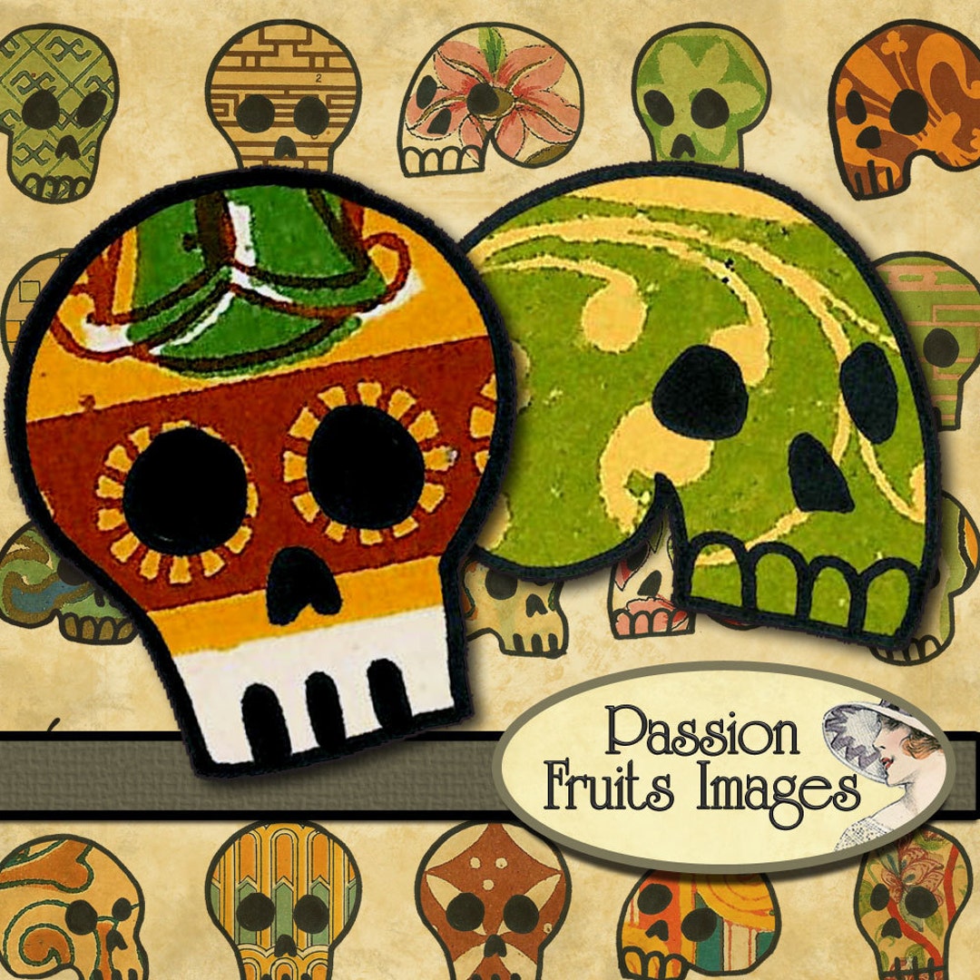 Sugar Skull Inchies No.2 Digital Collage Sheet--instant Download - Etsy