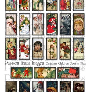 Victorian Christmas Children Images 1"x2" Domino Tiles Digital Collage ...
