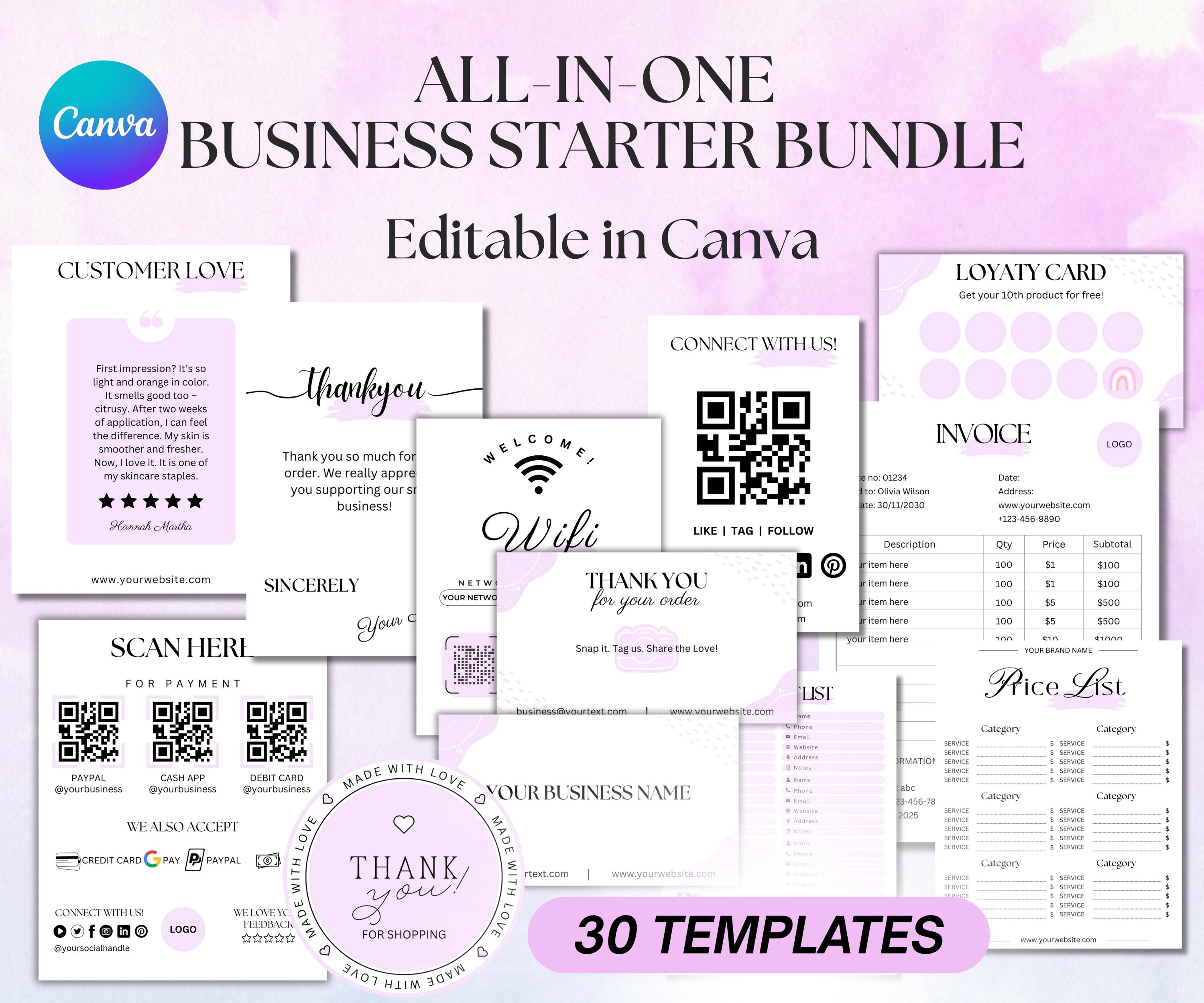 Mega Business Branding Kit: 30+ Canva Templates (instant Download) - Etsy