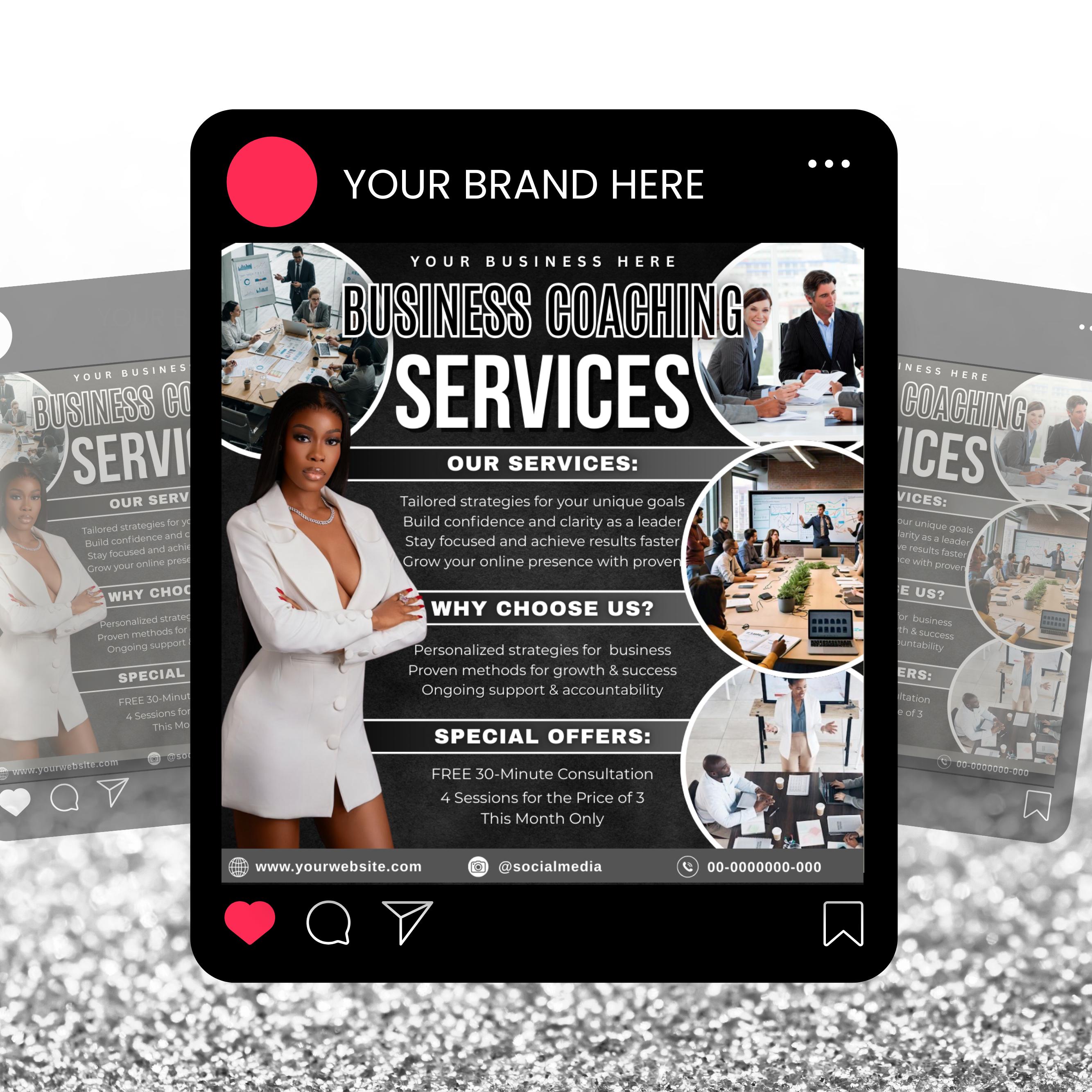Editable Business Coach Flyer Template: Canva DIY Design - Etsy