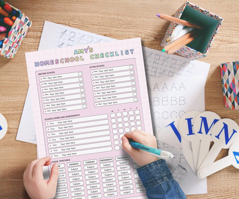 Editable Homeschool Checklist: Daily Schedule Planner (printable PDF ...