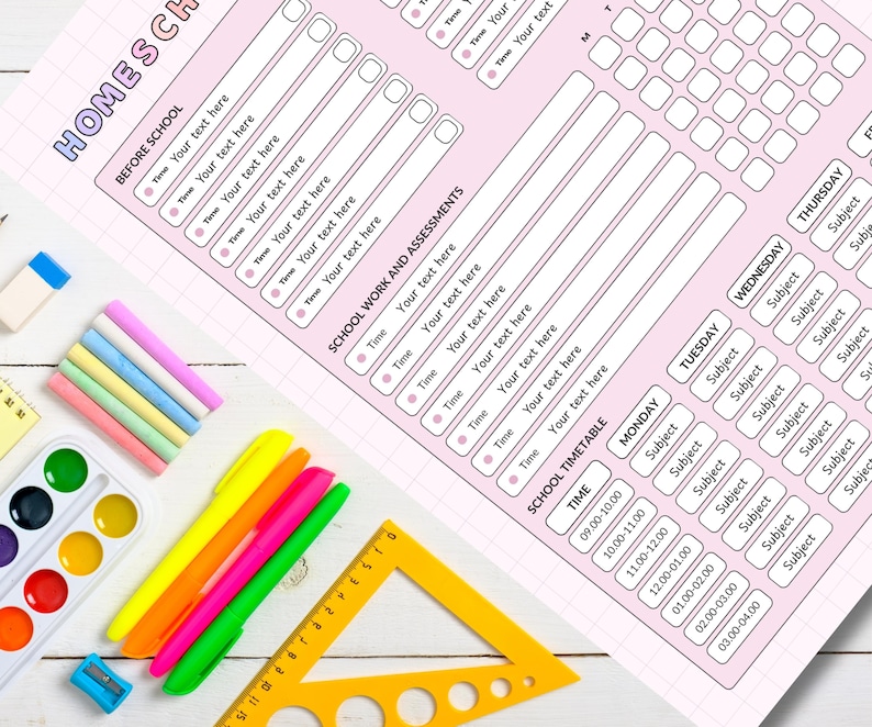 Editable Homeschool Checklist: Daily Schedule Planner (printable PDF ...