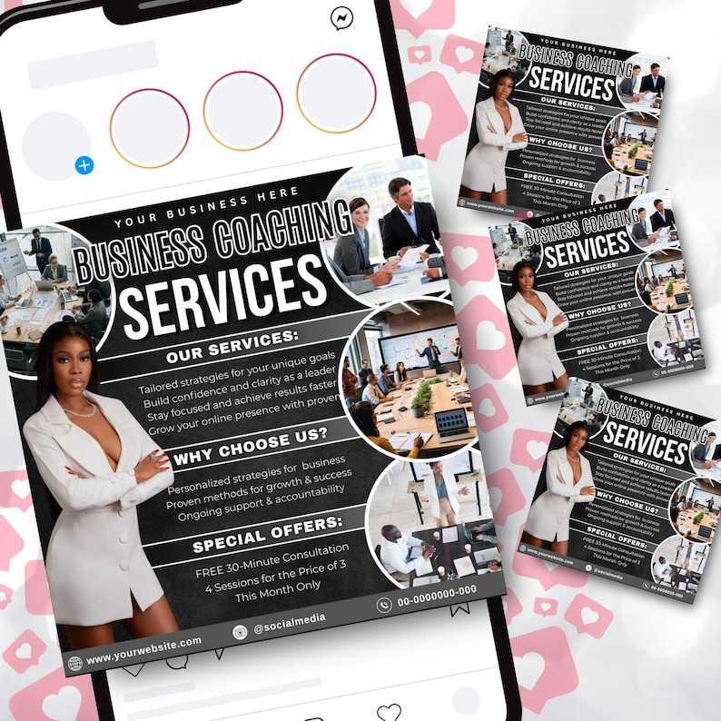 Editable Business Coach Flyer Template: Canva DIY Design - Etsy