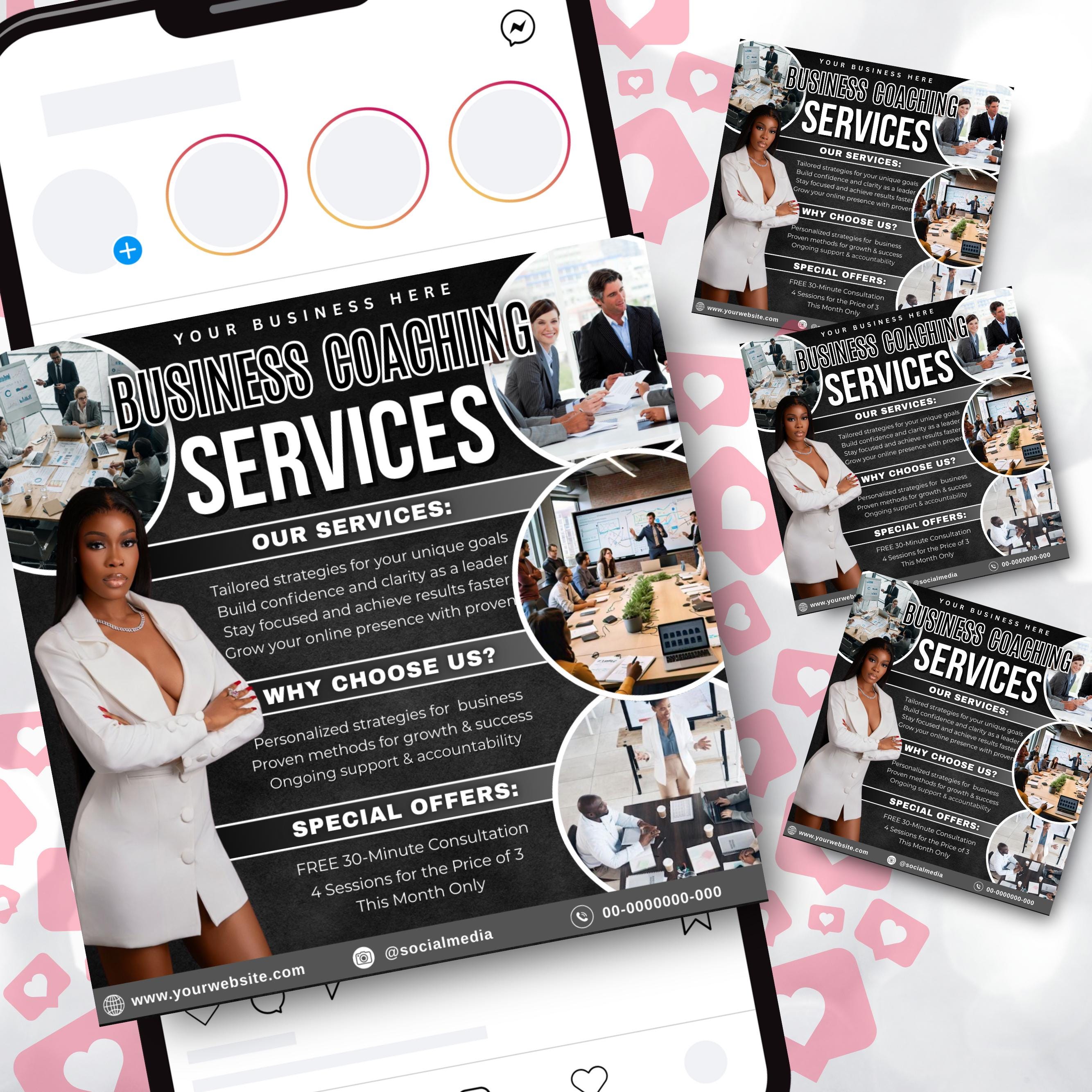 Editable Business Coach Flyer Template: Canva DIY Design - Etsy