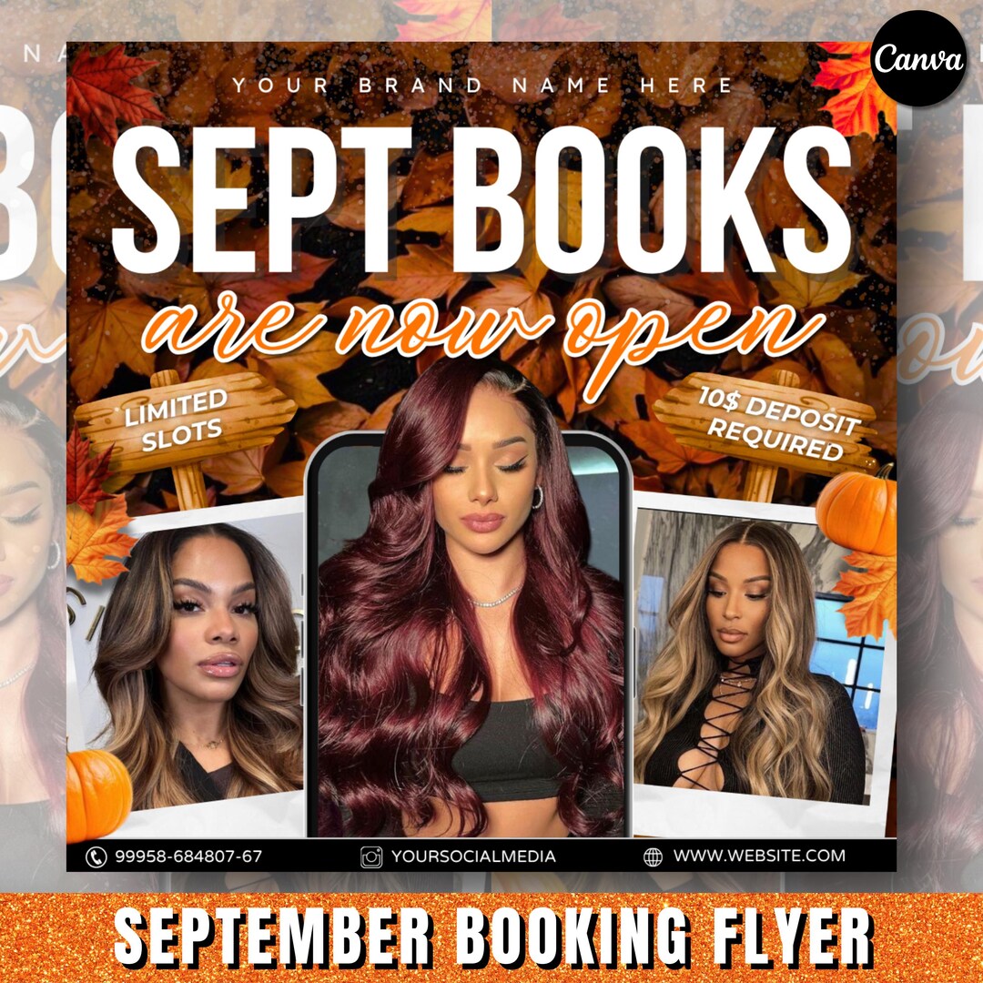 September Booking Flyer: Fall Promotion Template (canva Editable ...