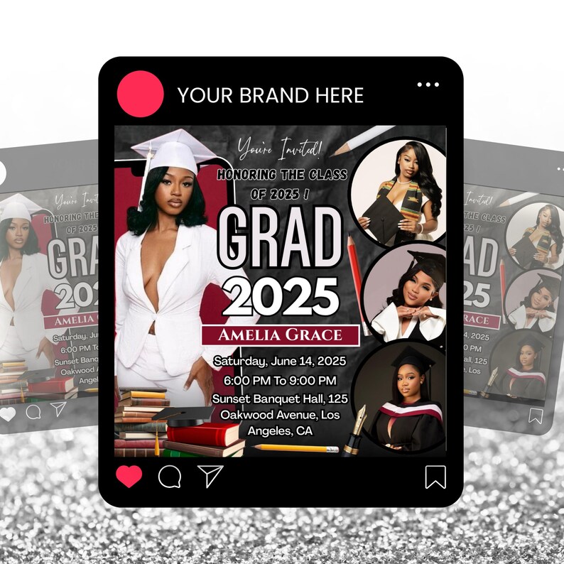 Editable Graduation Party Invitation: Class of 2025 Canva Template ...
