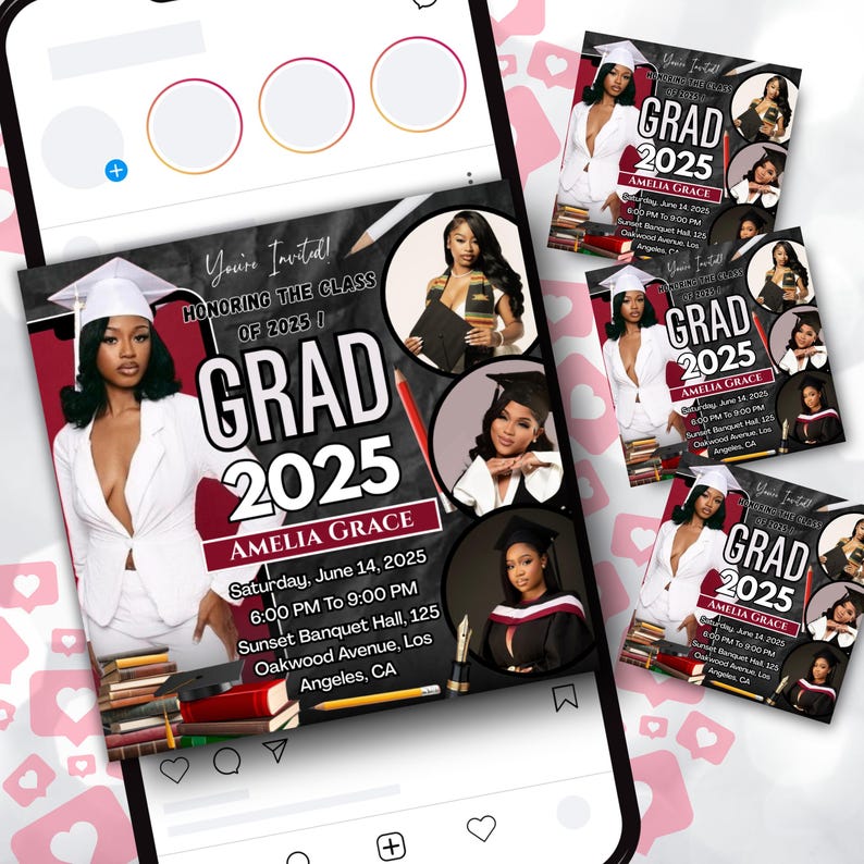 Editable Graduation Party Invitation: Class of 2025 Canva Template ...