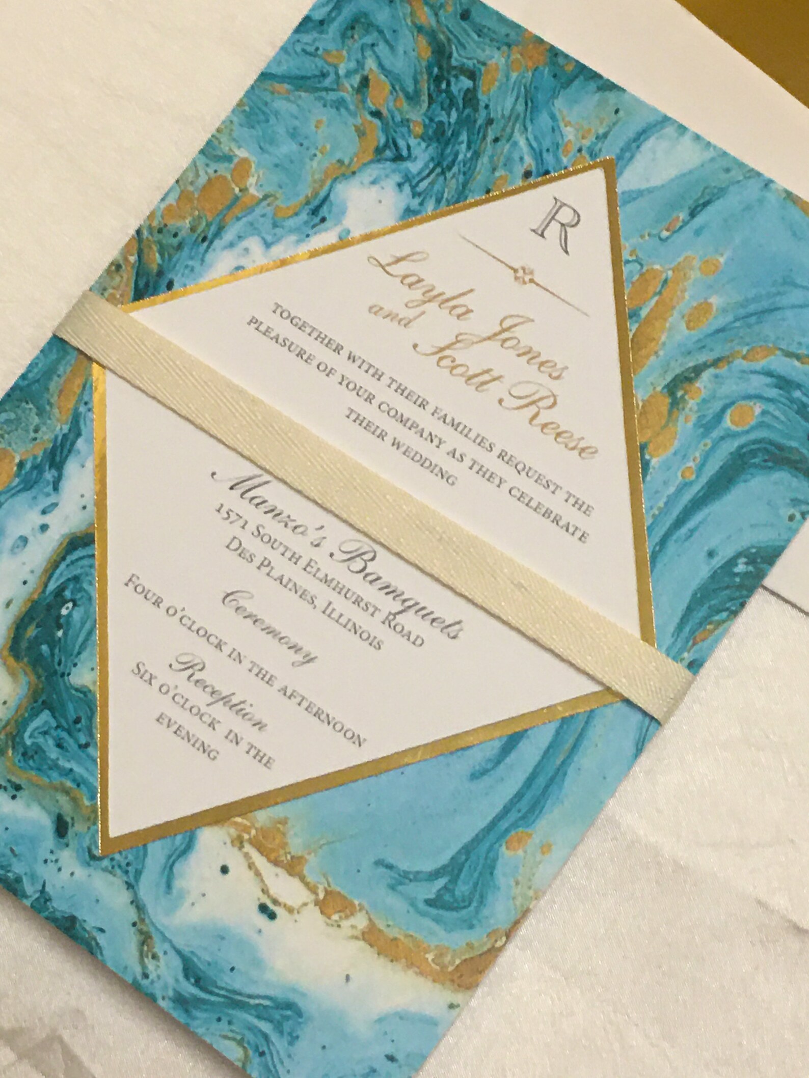 Marble and Gold Wedding Invitation Modern Wedding Invitation Elegant ...