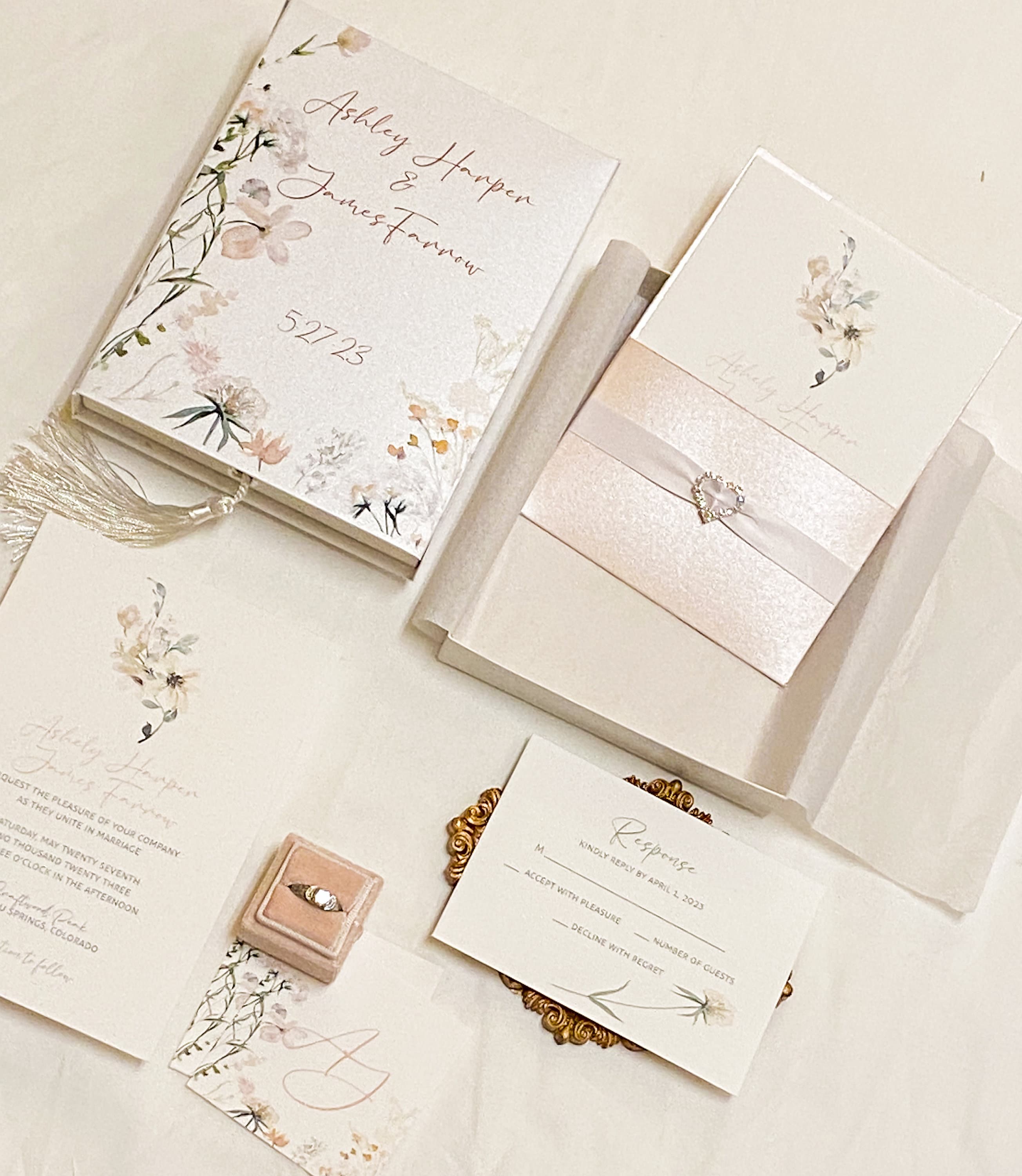 Ashley & James Boxed Wedding Invitation, Couture Wedding Invitation ...