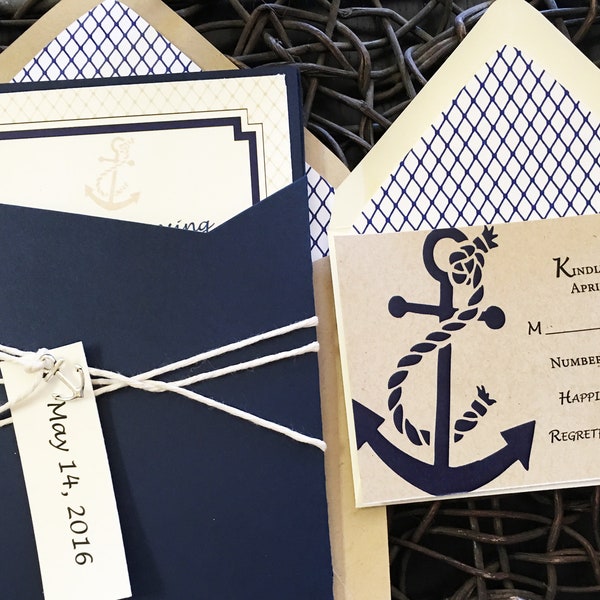 Nautical Wedding Invitation - Etsy