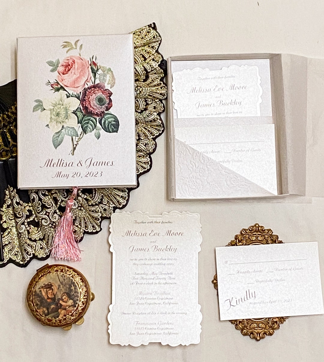 Melissa & James Boxed Wedding Invitation, Couture Wedding Invitation ...