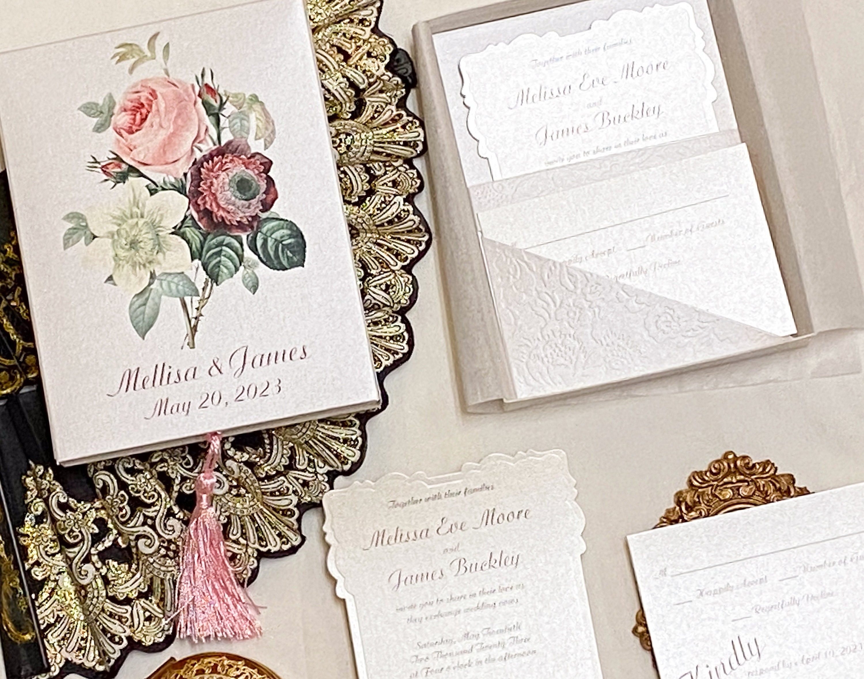 Melissa & James Boxed Wedding Invitation, Couture Wedding Invitation ...