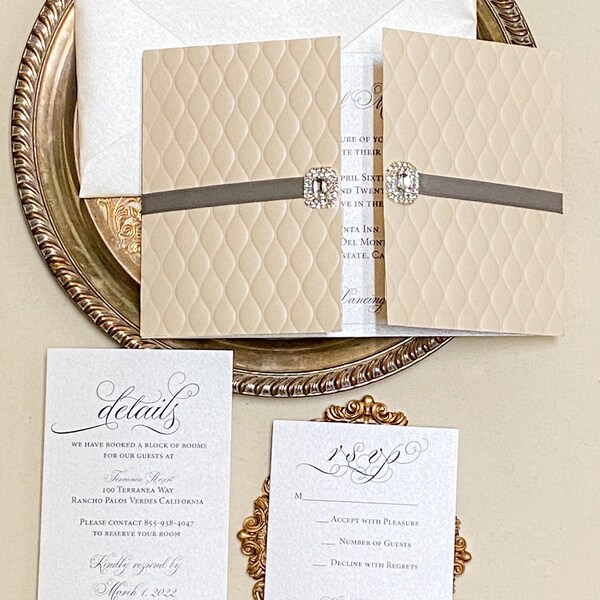 Leather Wedding Invitation - Etsy