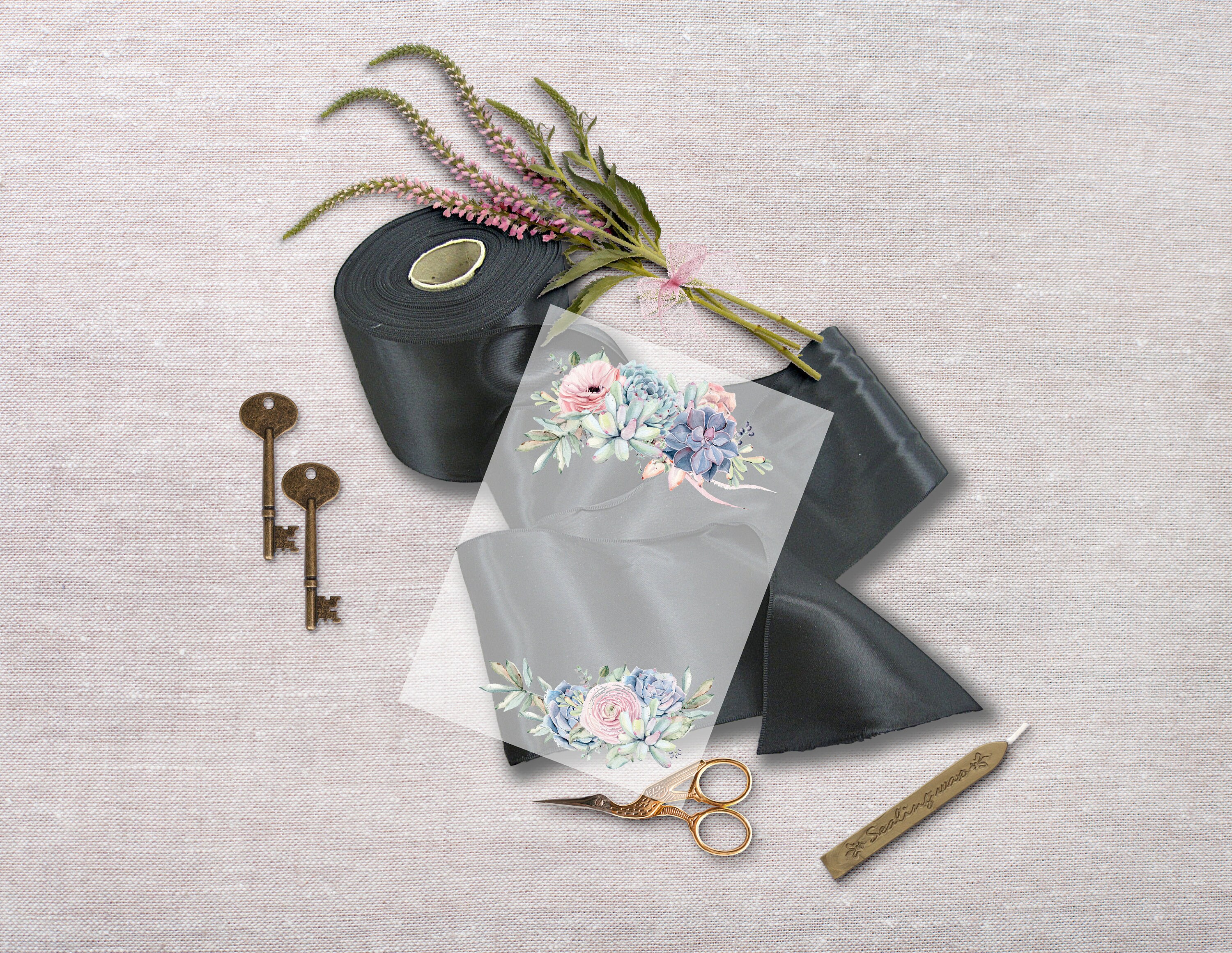 Vellum Overlay Cactus Overlay Succulents Wedding - Etsy