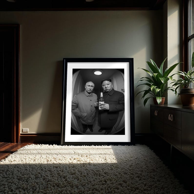 Putin & Kim Jong Un Funny Wall Art – Political Satire Poster Humorous ...