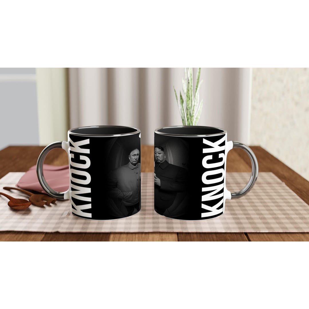 KNOCK KNOCK Funny Mug | Putin & Kim Doorbell Meme Mug | Viral Political ...