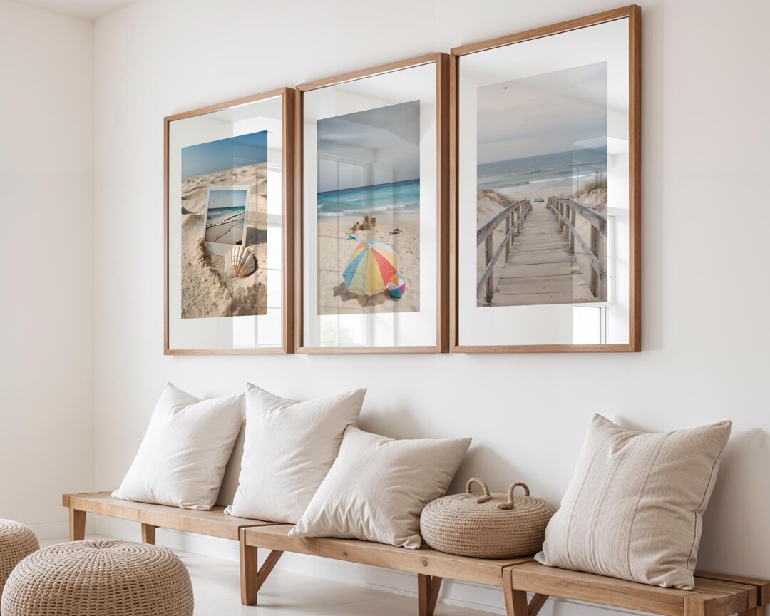 Summer Beach Day, Printable Coastal Wall Art, Beach Wall Art Set of 3 ...